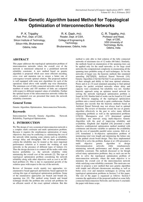 pdf a new genetic algorithm based method for topological optimization