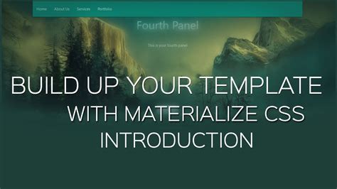 Design Your Template With Materialize Css Introduction Youtube