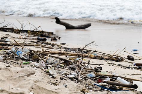 열대 해변은 쓰레기와 쓰레기로 완전히 덮여 있습니다 발리 섬 짐바란 해변 인도네시아의 생태 재앙 지구 해양오염인류의 자연재해 0명에 대한 스톡 사진 및 기타 이미지 Istock