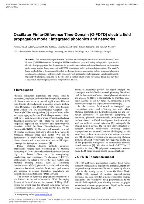 Pdf Oscillator Finite Difference Time Domain O Fdtd Electric Field Propagation Model