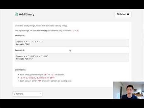 Leetcode Add Binary Python YouTube