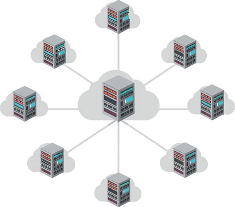 Cloud Computing Network Architecture With Servers In Flat Art 56544849