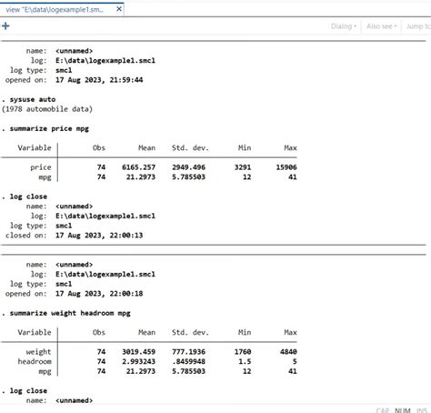 Creating Log File In Stata The Data Hall