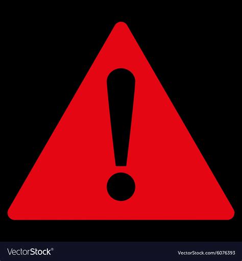 Warning Flat Red Color Icon Royalty Free Vector Image