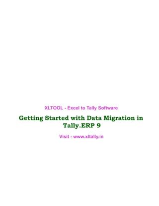 Migrate Earlier Tally Data To Tally ERP 9 PDF