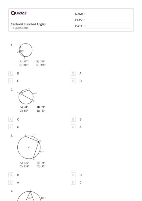 50 Inscribed Angles Worksheets On Quizizz Free And Printable