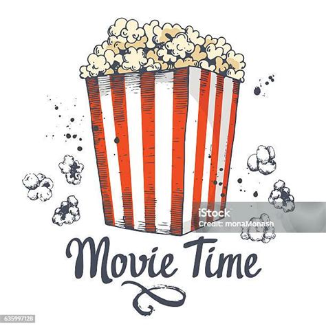 스케치 팝콘 버킷벡터 일러스트레이션 시네마 스낵 손으로 그린 팝콘에 대한 스톡 벡터 아트 및 기타 이미지 팝콘 그리기 일러스트레이션 Istock