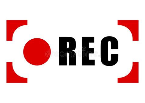 Vector Illustration Of Four Rec Icons With Red Dot Video Recording