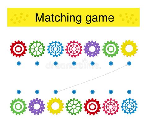matching game task for the development of attention and logic stock