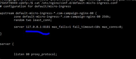 nginx ingress controller not considering the upstream service in eks