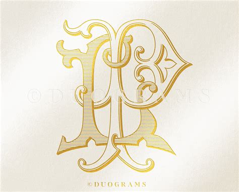 Vintage Wedding Monogram Logo Lp Pl Duogram L P Intertwined Etsy