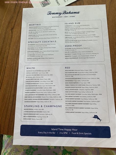 Online Menu Of Tommy Bahama Restaurant Bar Store Scottsdale