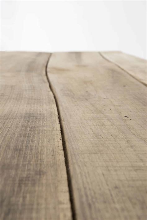 Natural Live Edge Rectangular Shape Table Raised Upon Rustic Wooden Trestle Base Skelton