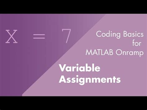 Variable Assignments Coding Basics For MATLAB Onramp Part 2 MATLAB
