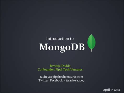 Introduction To Mongodb Ppt