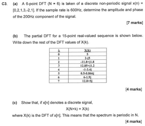 Solved A4 A 6 Point DFT N 6 Is Taken Of A Discrete Chegg Com