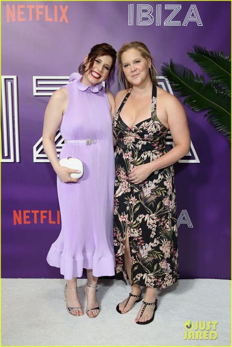 Amy Schumer Supports Gillian Jacobs And Vanessa Bayer At Netflixs Ibiza
