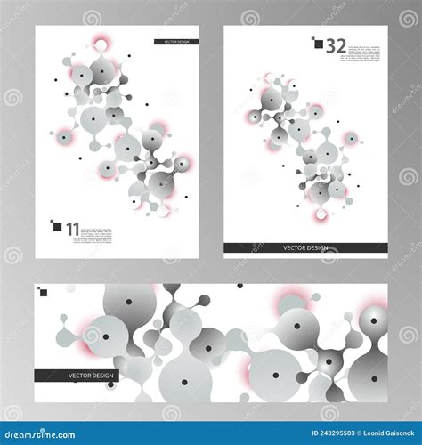 Vector Connect Design Molecular Compounds Of Circles With Colored Elements On Covers Of