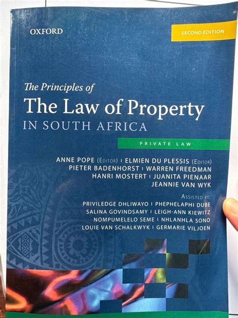 Law The Principles Of The Law Of Property In South Africa 2nd Edition