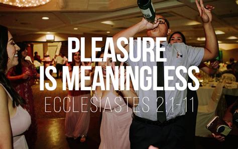 Pleasure Is Meaningless Ecclesiastes 21 11 Tom French