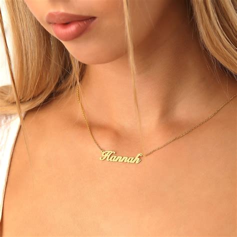 Personalized Gold Name Necklace Custom Gold Necklace Personalized Name