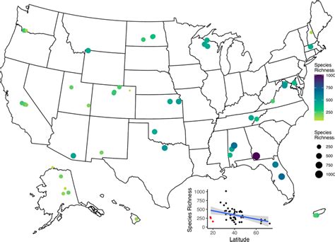Plant Species Richness Mapped Across Neon Terrestrial Sites The Inset