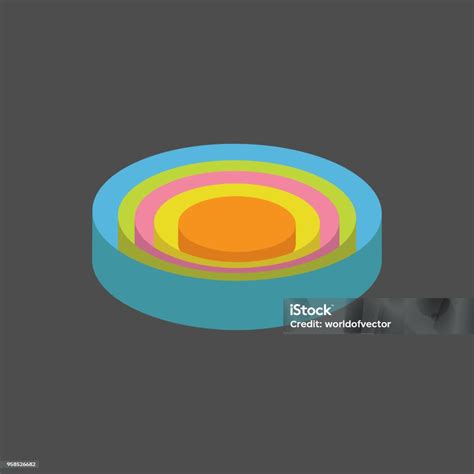 다채로운 둥근 원형 무대 연단 요소입니다 디스플레이 대 한 빈 Pedistal입니다 격리 검은 배경 템플릿입니다 평면 디자인입니다 3차원 형태에 대한 스톡 벡터 아트 및