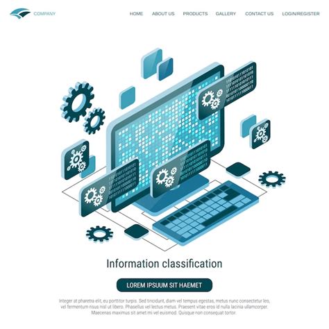Premium Vector Data Classification Information Computing Big Data Engineering 3d Isometric