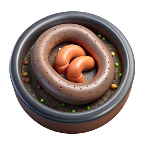 Stunning Vintage Worm Composting Illustration Top View Isolated Element