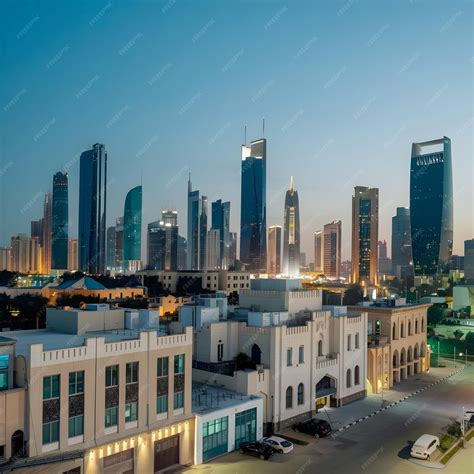 A Stunning Photo Of Kuwait Modern City Which Skyline Buildings Looks