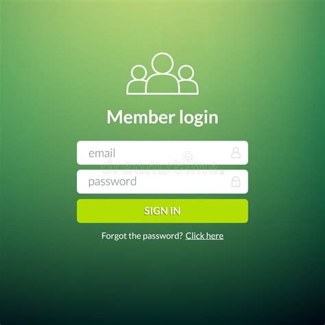 Login User Interface Sign In Web Element Template Window Business Website Modern Ui Stock