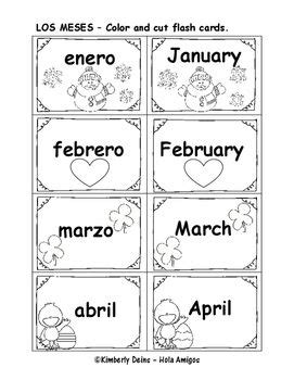 Months Of The Year In Spanish Worksheets