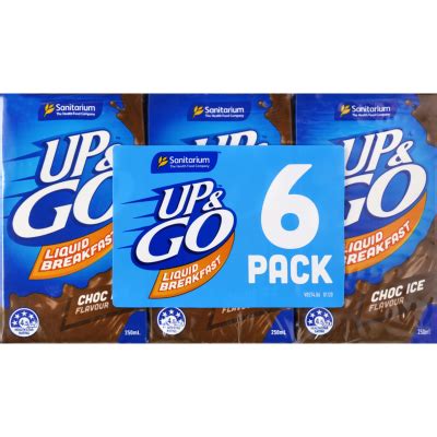 Sanitarium Up And Go Choc Ice Flavour Liquid Breakfast 6 X 250ml Pantry