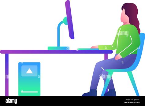 Software Testing Icon Vector Woman Tester Working Online Using Laptop Computer Isolated On