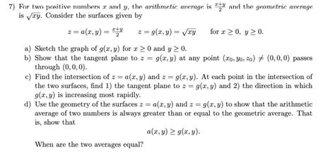 solved 7 for two positive numbers x and y the arithmetic