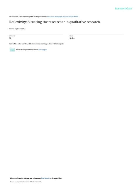 Patnaik Reflexivity Pdf Reflexivity Social Theory Qualitative