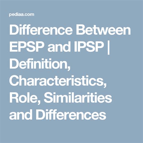 Difference Between Epsp And Ipsp Definition Characteristics Role