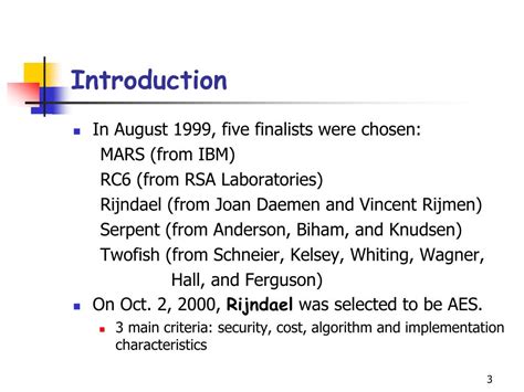 Ppt The Advanced Encryption Standard Rijndael Powerpoint Presentation Id4550752