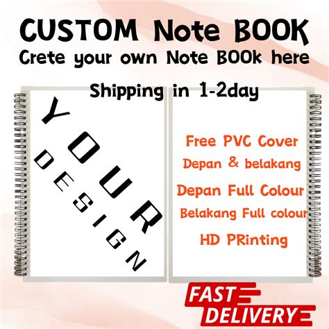 CUSTOM Note BOOK Use YOUR DESIGN Shopee Malaysia