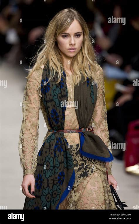 Suki Waterhouse On The Catwalk During The Burberry Fashion Show Held