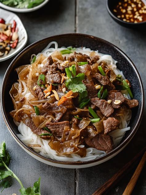 Savor Vietnamese Flat Rice Noodles With Beef Hu Tieu Ap Chao
