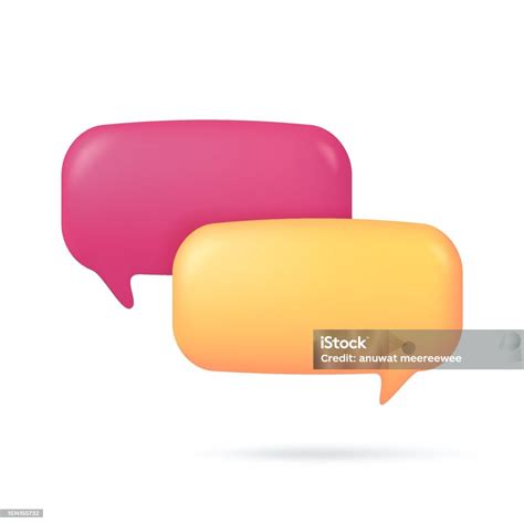 3d 말풍선 소셜 미디어 채팅 메시지 상자 대화 기호 0명에 대한 스톡 벡터 아트 및 기타 이미지 0명 3차원 형태 Brand Name Online Messaging