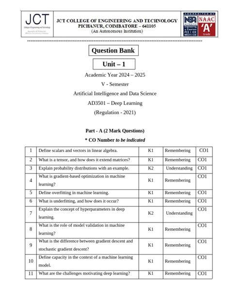 deep learning unit 1 pdf deep learning artificial neural network