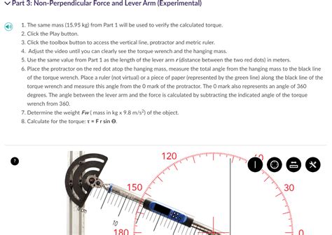 Solved Part 3 Non Perpendicular Force And Lever Arm