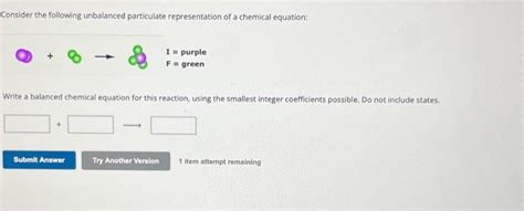 Solved Consider The Following Unbalanced Particulate