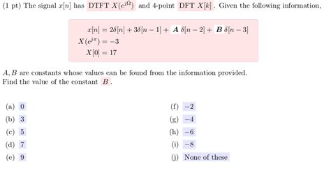 Solved The signal x n has DTFT X ejΩ and 4 point DFT X k Chegg com