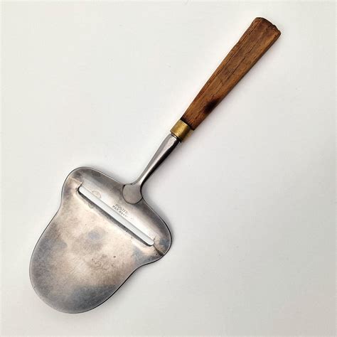 Antique Norwegian Cheese Slicer With Wooden Handle Early Rustfri
