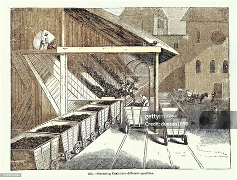 History Of Mining Screening Coal Into Different Qualities Vintage