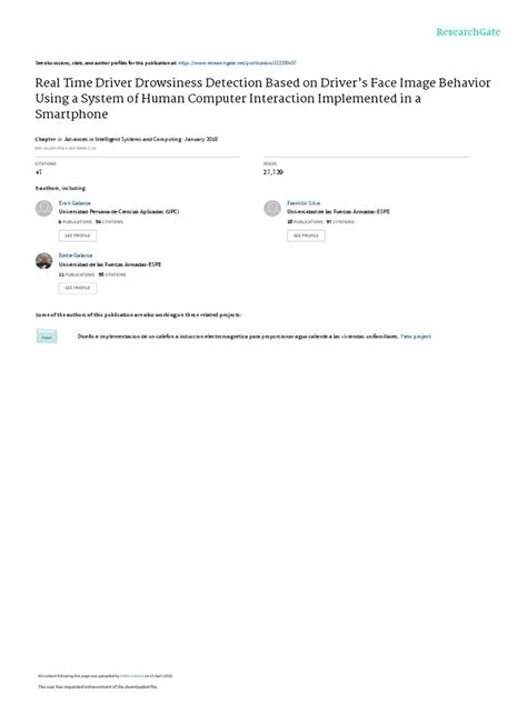 5 Drowsiness Detection Pdf Mobile Device Human Computer Interaction