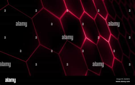 3d Rendering Of Abstract Futuristic Hexagonal Mesh With Light Effects Can Be Used As A